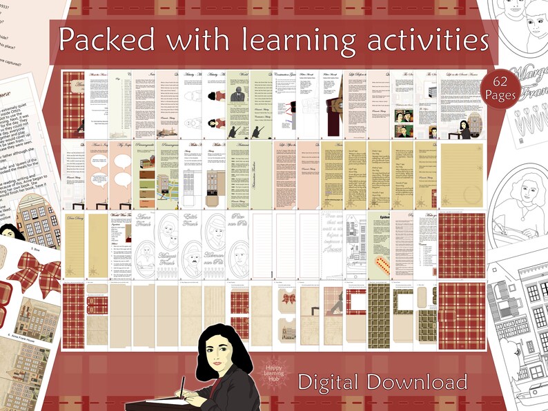 Anne Frank Activity Book, History Learning Printable, Home or School ...