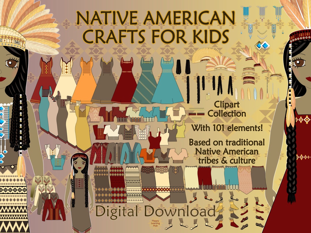 Native American Clipart Bundle, Native American Crafts for Kids ...