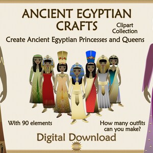 Ancient Egyptians, Queens and Princesses, Pharaoh Clipart Bundle ...