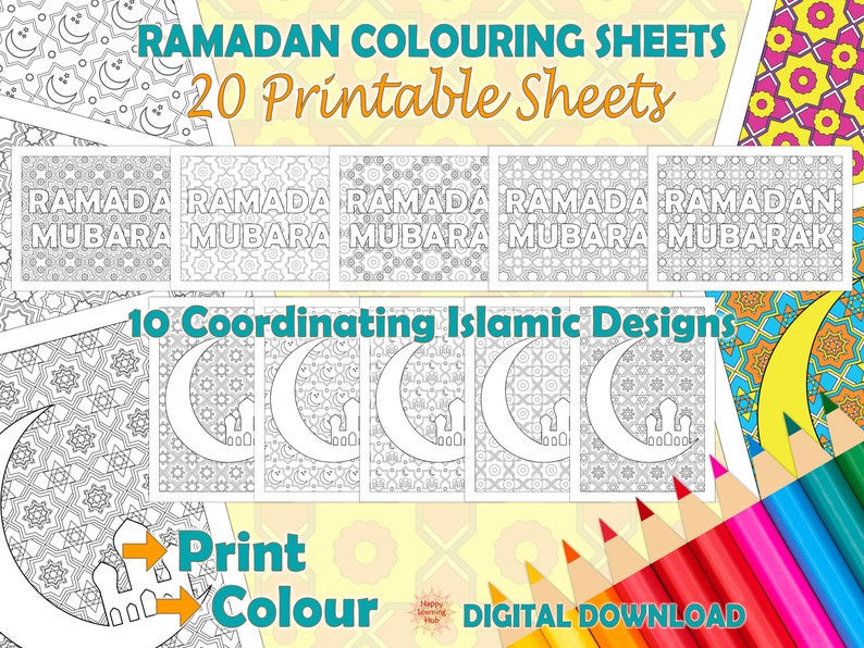 Ramadan Colouring Pages, Islamic Colouring Sheets, Islamic Art ...