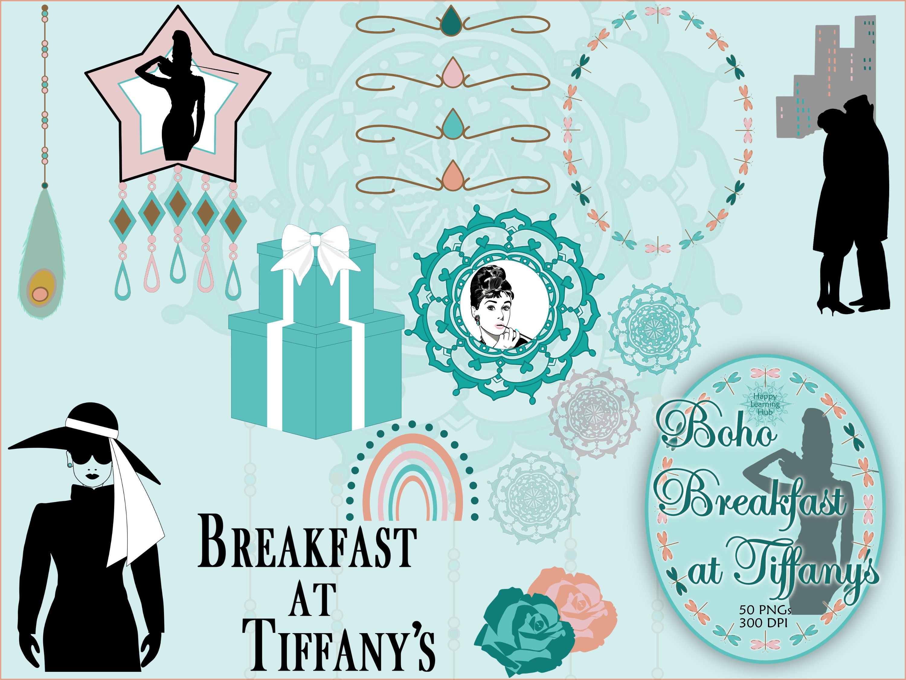 Breakfast at Tiffany's Clipart Audrey Hepburn Clipart - Etsy