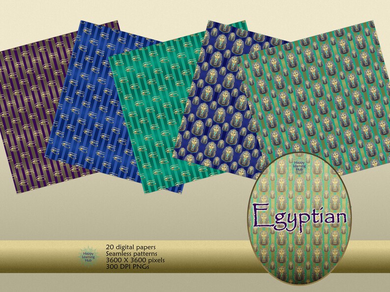 Egyptian Digital Papers, Seamless Pattern, Egypt Decorative Paper, Junk ...