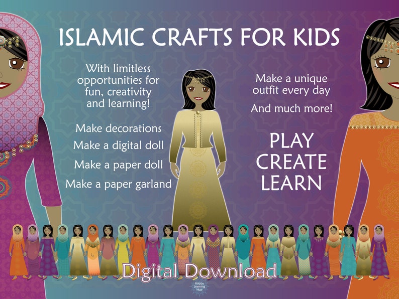 Islam Printable Crafts for Kids, Islamic Art Printable, Clipart ...