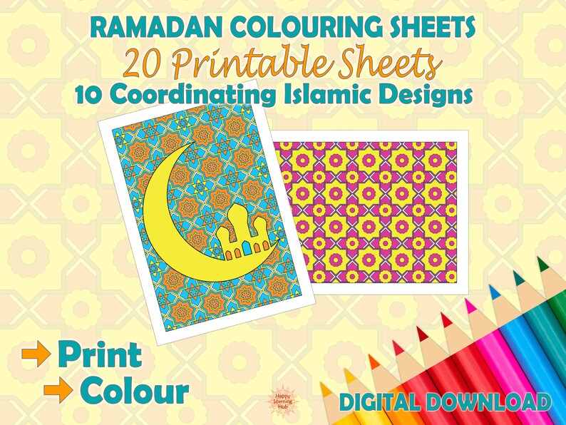 Ramadan Colouring Pages, Islamic Colouring Sheets, Islamic Art ...