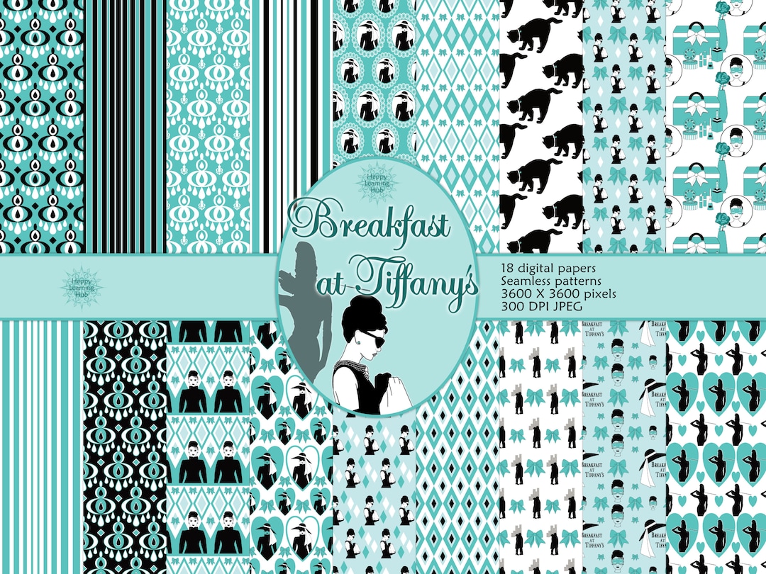 Breakfast at Tiffany's Digital Paper, Audrey Hepburn Crafting Paper ...