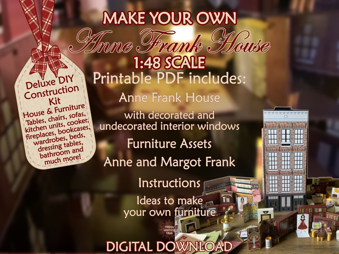 Anne Frank House 3D Construction Kit, 1:48 Scale DIY Dollhouse Kit ...