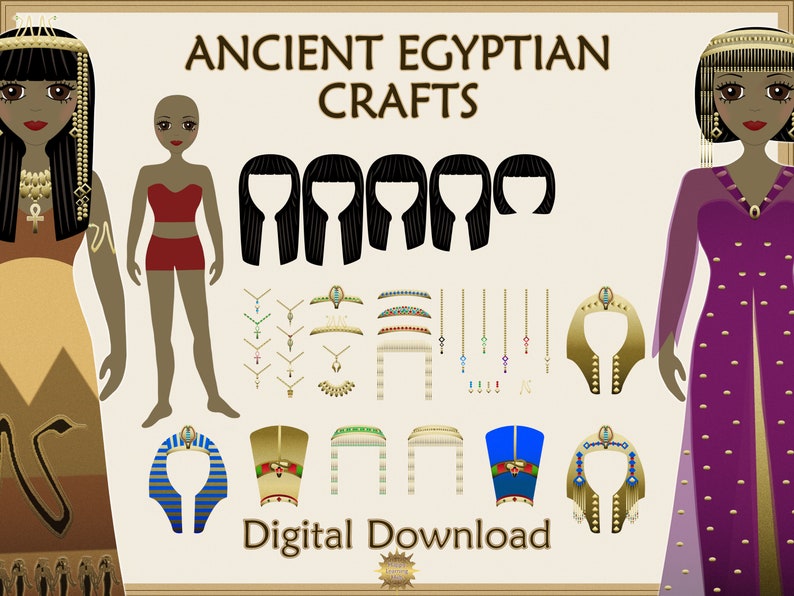 Ancient Egyptians, Queens and Princesses, Pharaoh Clipart Bundle ...