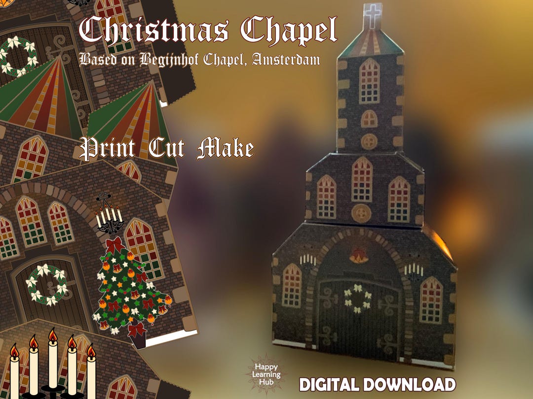 Printable Christmas Chapel: DIY Papercraft Decoration (digital Download ...
