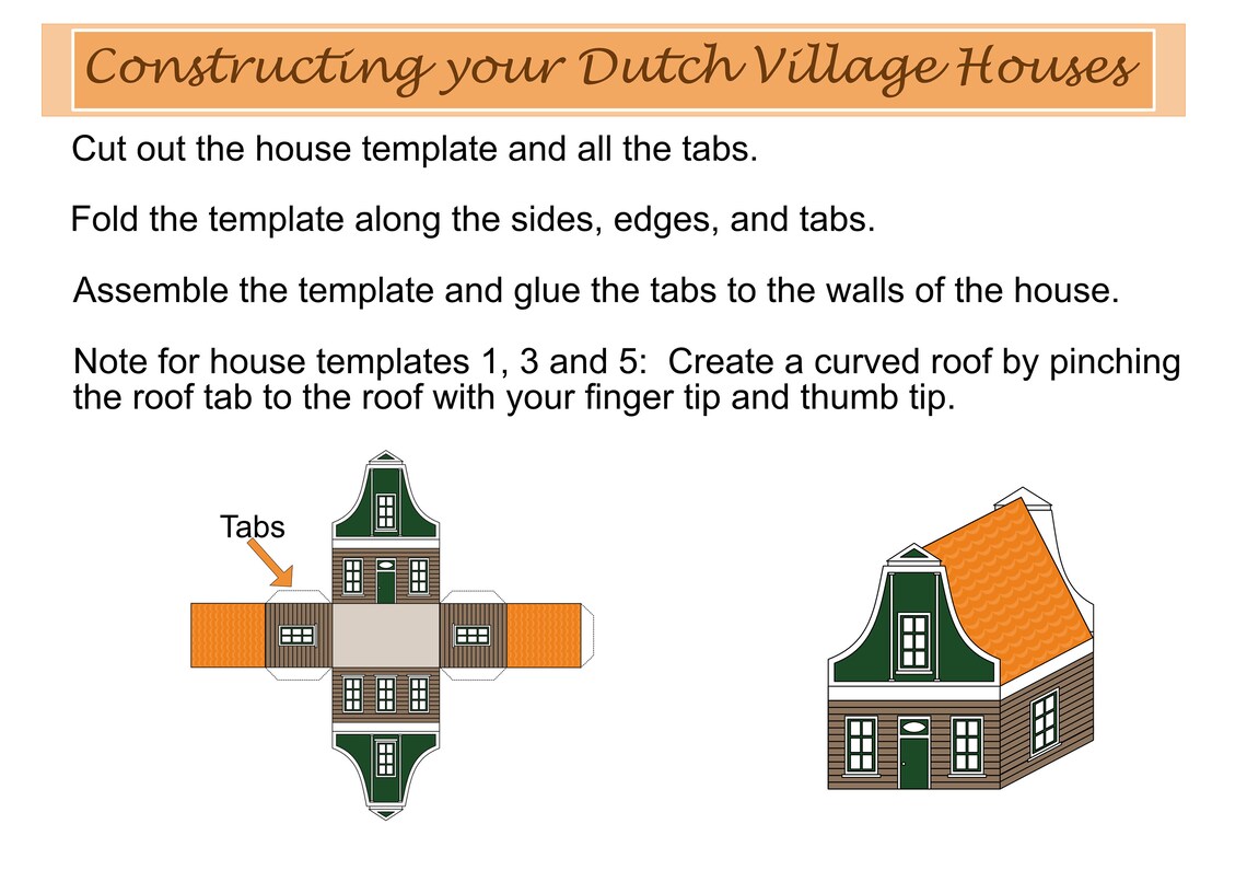 Create Your Own Tiny Dutch Paper Village, Paper Houses, Dutch Windmill ...