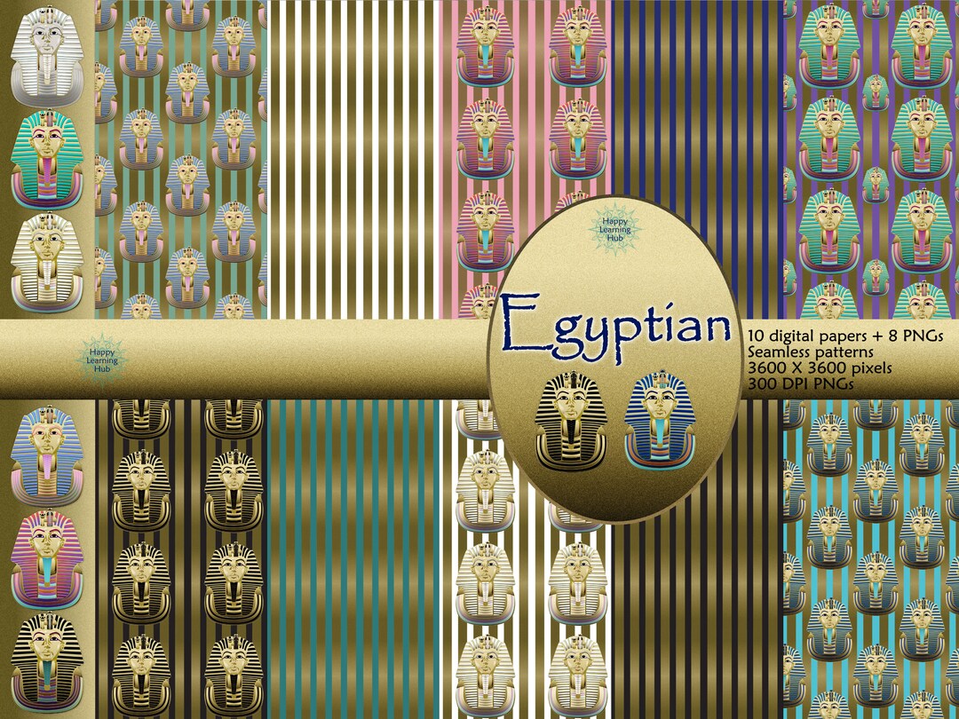 Egyptian Digital Papers, Tutankhamun Pngs, Egypt Decorative Paper, Junk ...