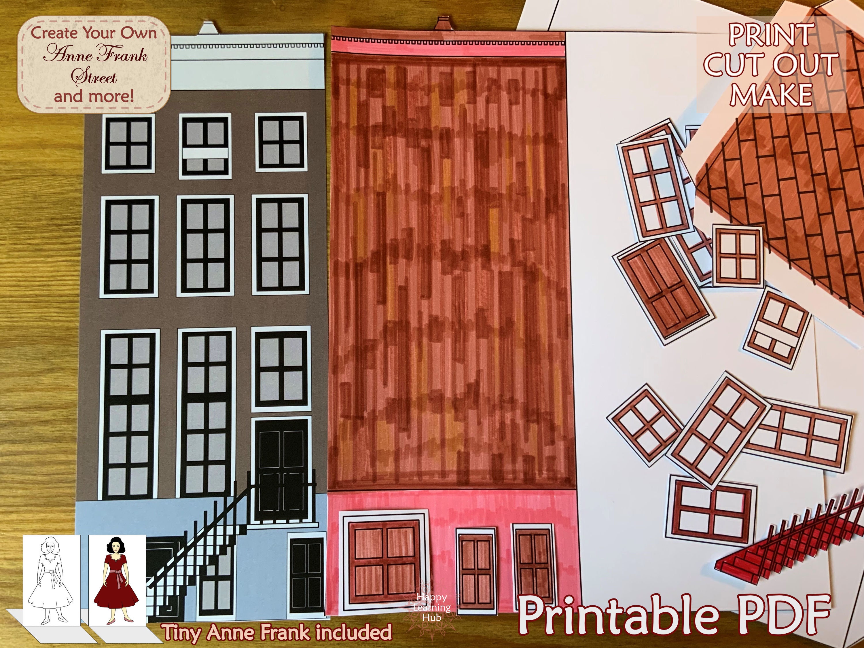 Create Your Own Anne Frank Street, Dutch Paper Houses, Digital Download ...