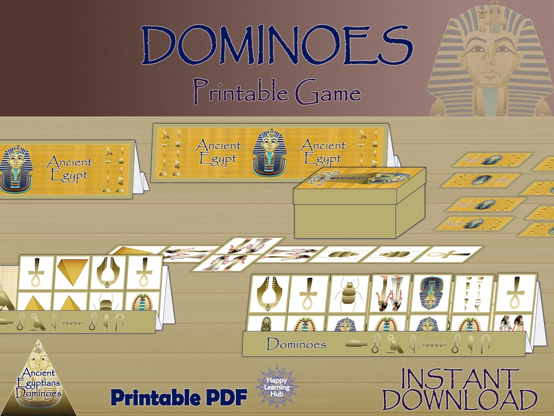 Ancient Egyptian Dominoes Game, Printable Game, DIY Children's Game ...