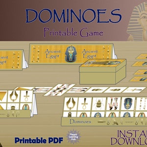 Ancient Egyptian Dominoes Game, Printable Game, DIY Children's Game ...