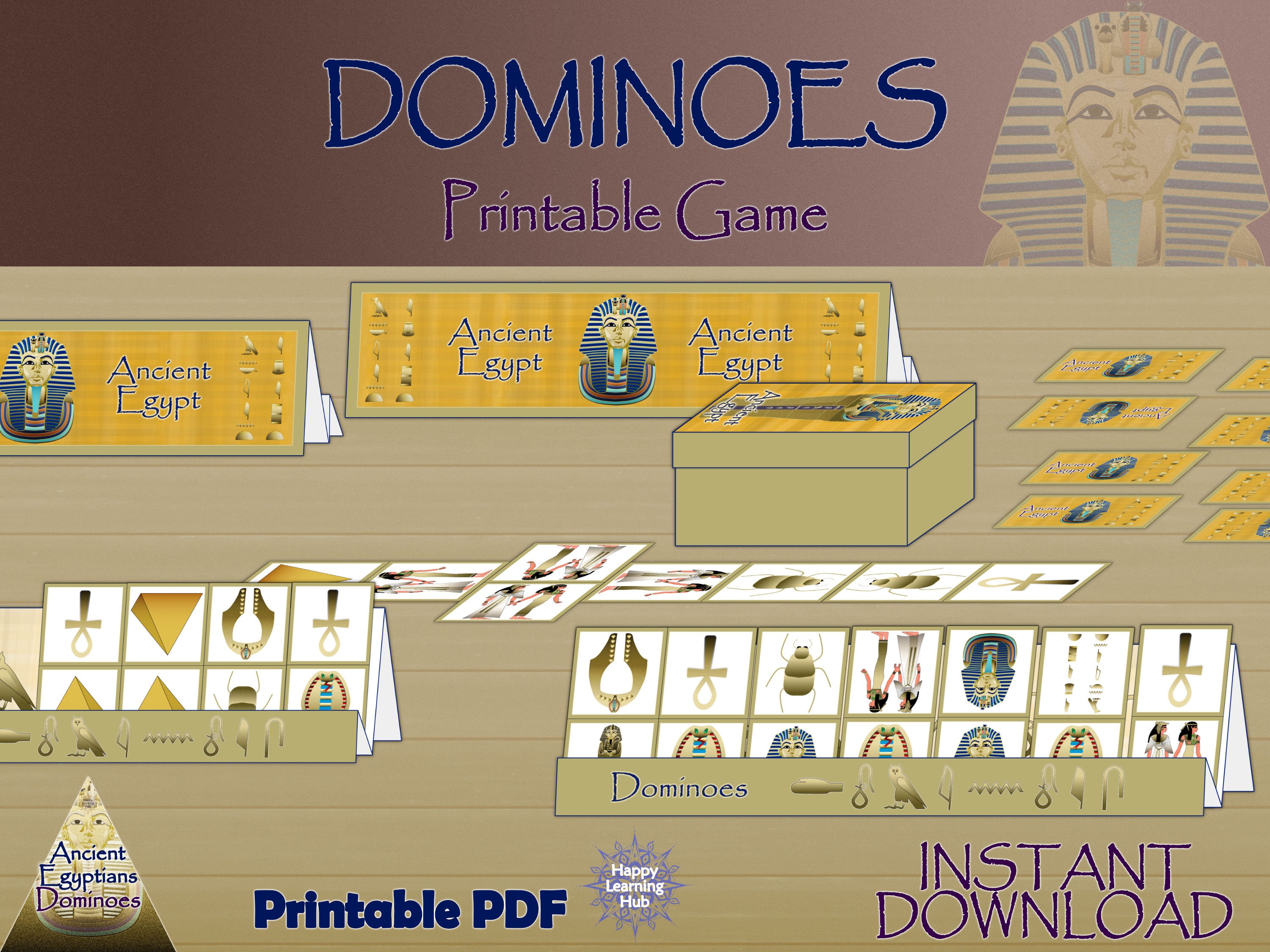 Ancient Egyptian Dominoes Game, Printable Game, DIY Children's Game ...