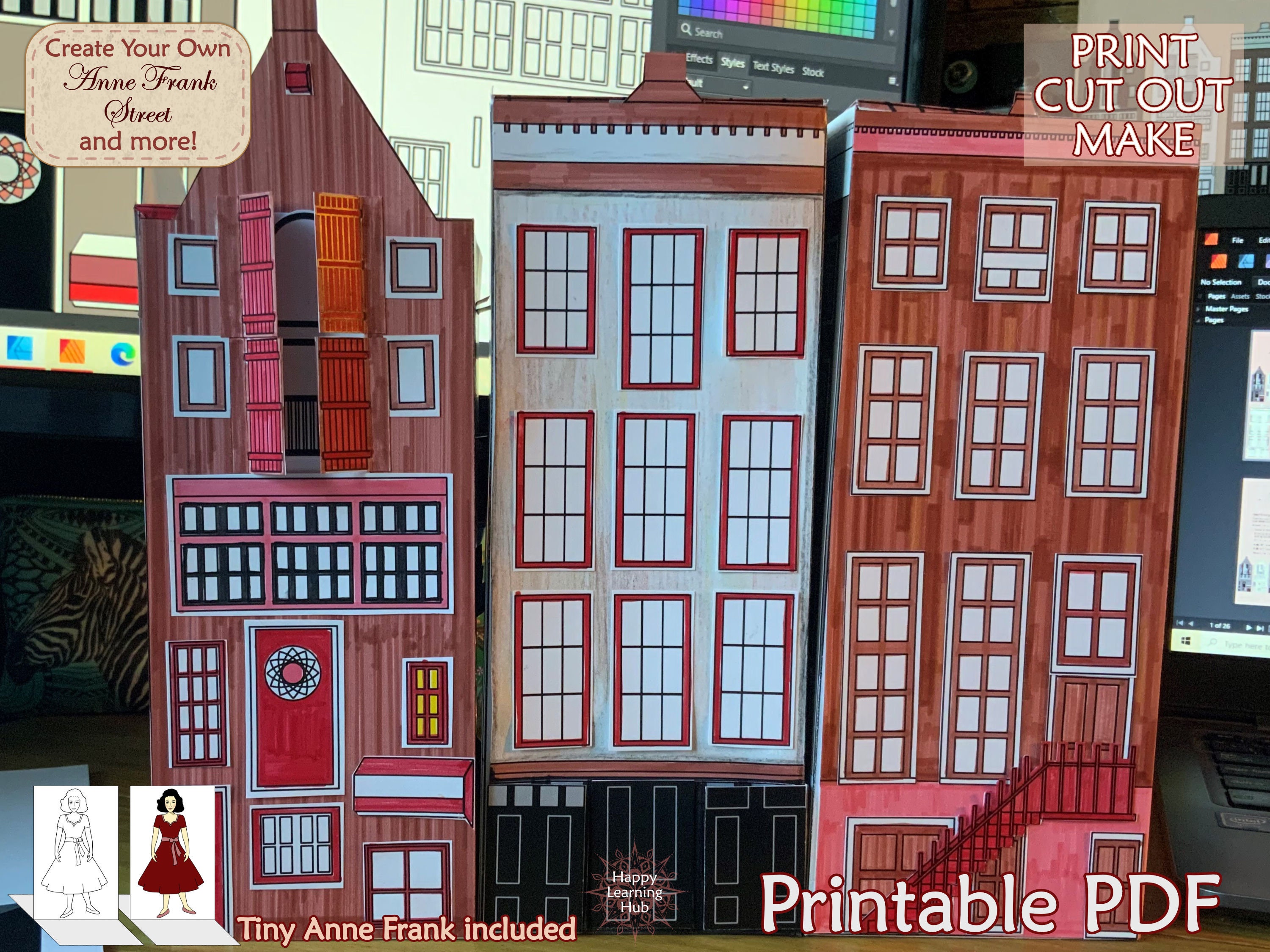 Create Your Own Anne Frank Street, Dutch Paper Houses, Digital Download ...