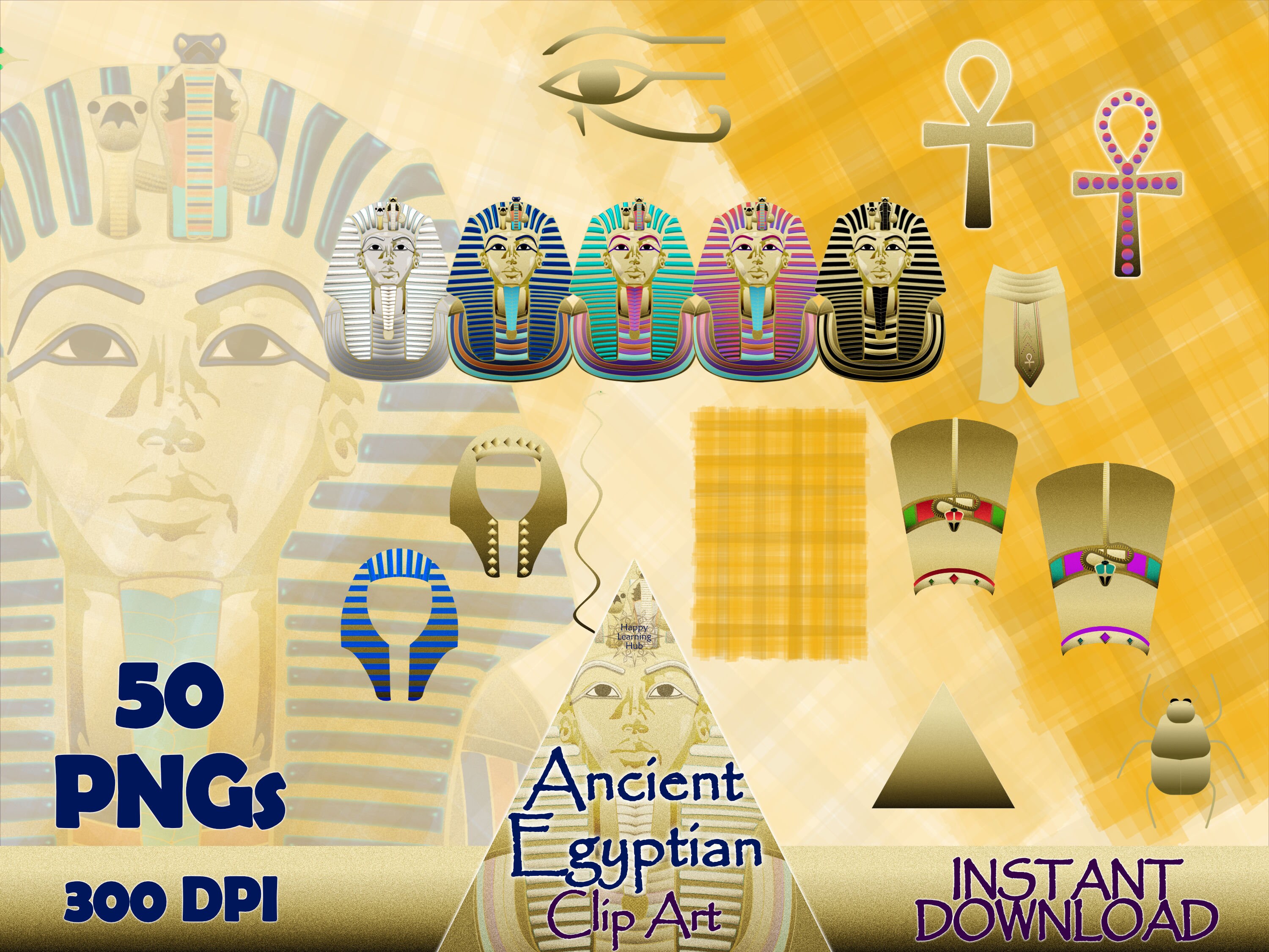 Ancient Egypt Clipart Images Egyptian Clipart Tutankhamun - Etsy