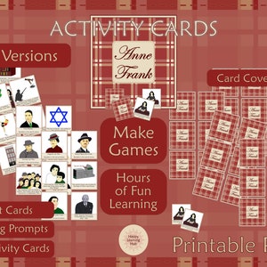 Anne Frank Activity Cards, Anne Frank Kids Activities, Anne Frank House ...