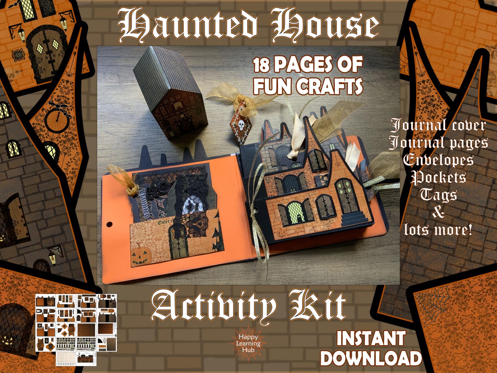 Halloween Activity Kit, Haunted House Printable, Junk Journal, Trick or ...