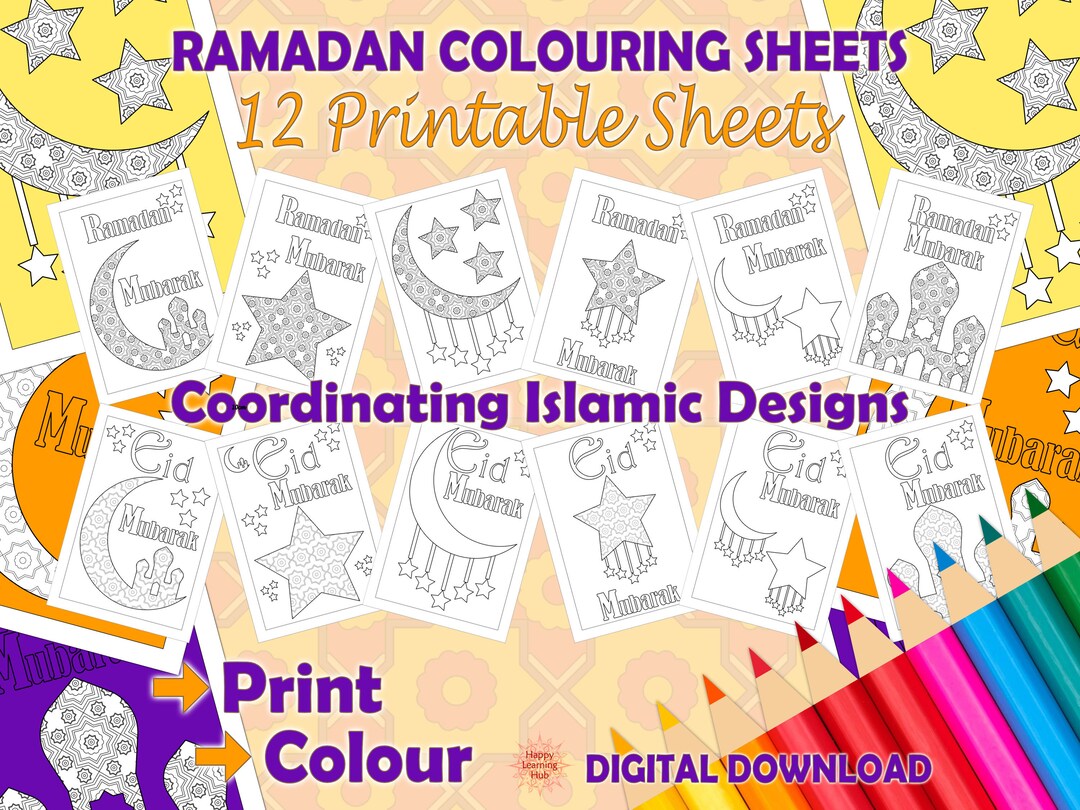Ramadan Colouring Pages, Islamic Colouring Sheets, Printable PDF, Eid ...