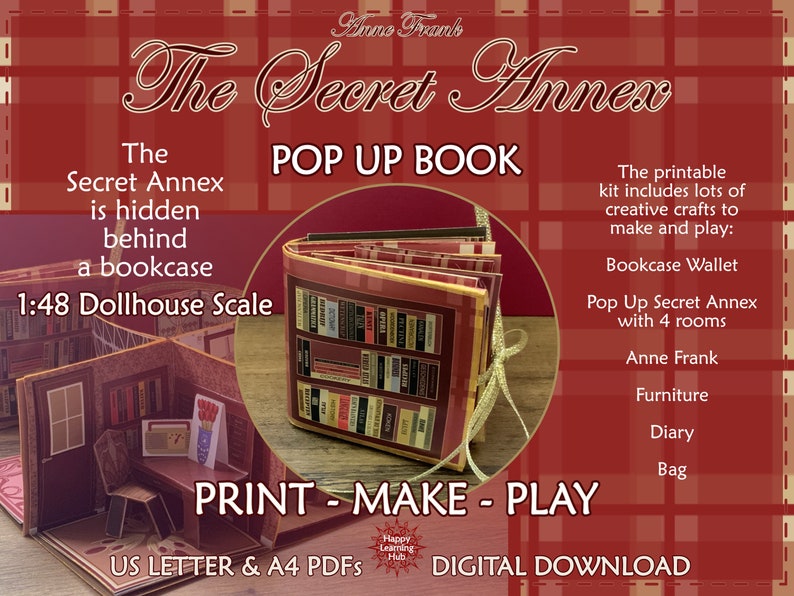 Anne Frank House, Secret Annex, Pop up Book, 1:48 Scale Miniature House ...