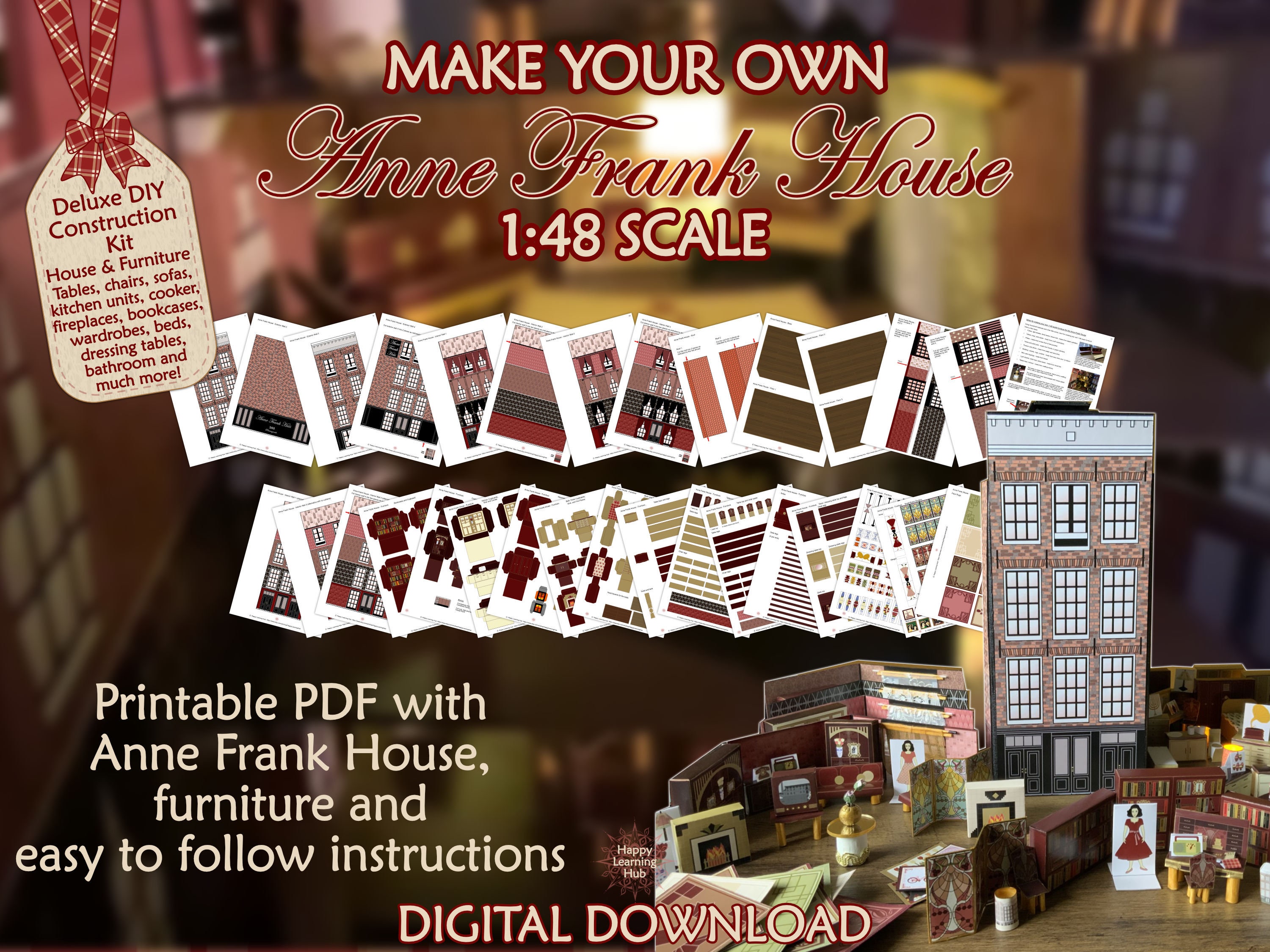 Anne Frank House 3D Construction Kit, 1:48 Scale DIY Dollhouse Kit ...