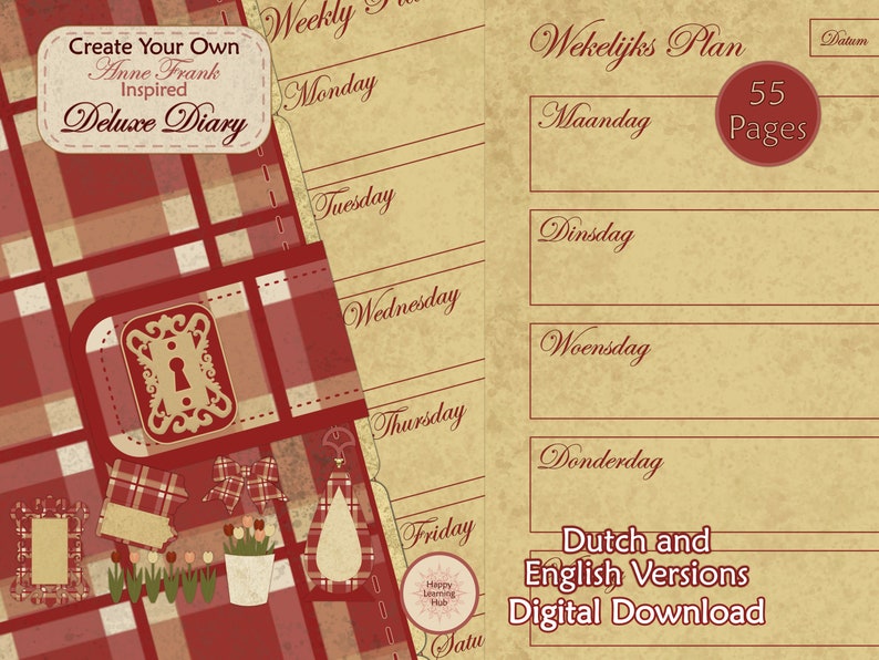 Anne Frank Inspired Diary Kit, Make Your Own Paper Diary Kit, 2024 ...