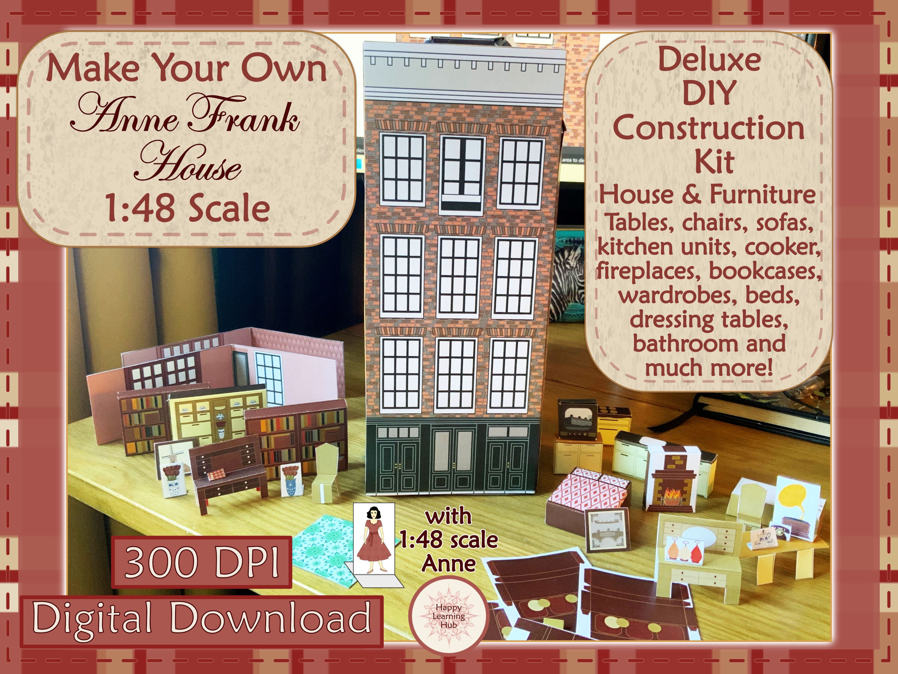Anne Frank House 3D Construction Kit, 1:48 Scale DIY Dollhouse Kit ...