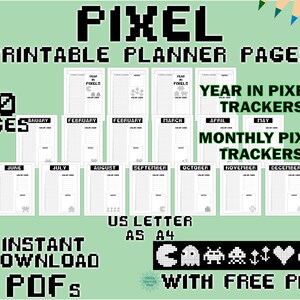 Pixel Planner, Printable Planner Pages, Year in Pixels, 2024 Calendar ...