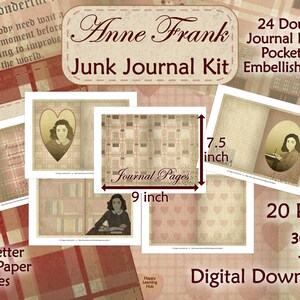 Anne Frank Junk Journal Kit: Printable Paper Craft (digital Download ...