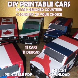 Printable Toy Cars, DIY Car Kit, Countries of the World, Paper Craft ...