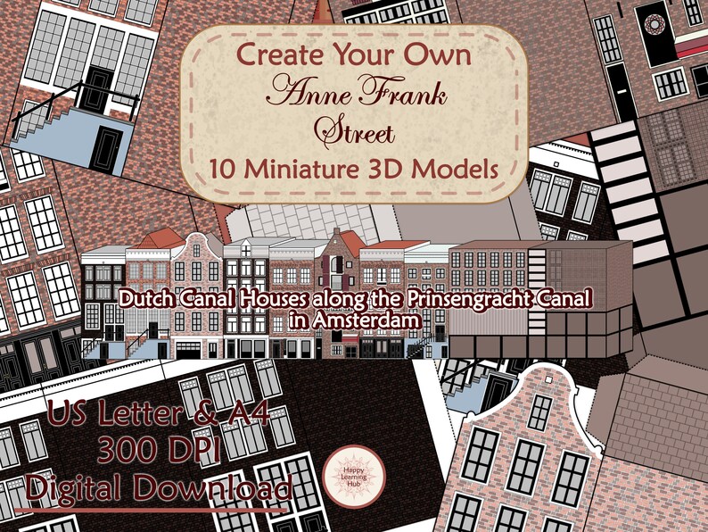 Anne Frank House, Create Your Own Anne Frank Street, Paper Houses, 3D ...