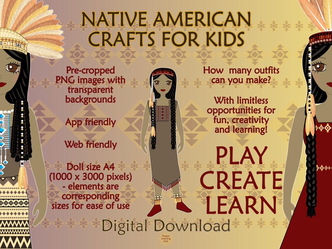 Native American Clipart Bundle, Native American Crafts for Kids ...