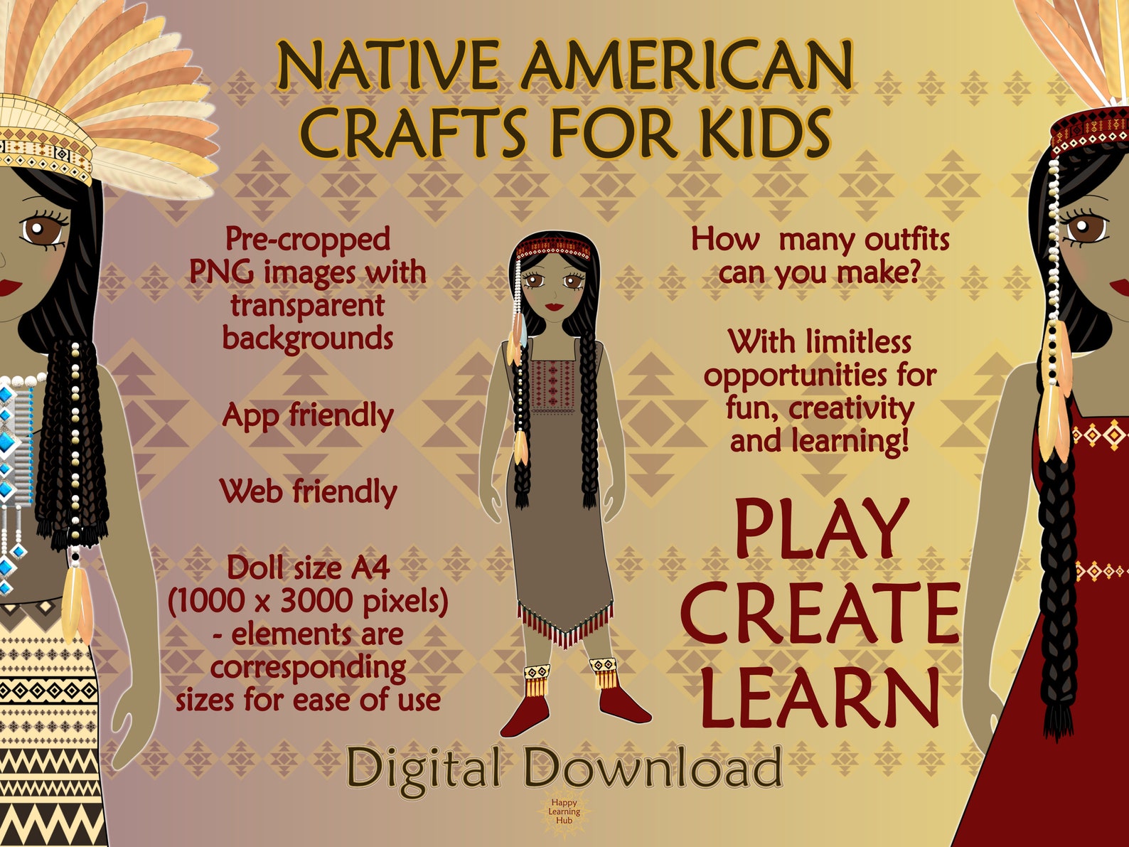 Native American Clipart Bundle, Native American Crafts for Kids ...