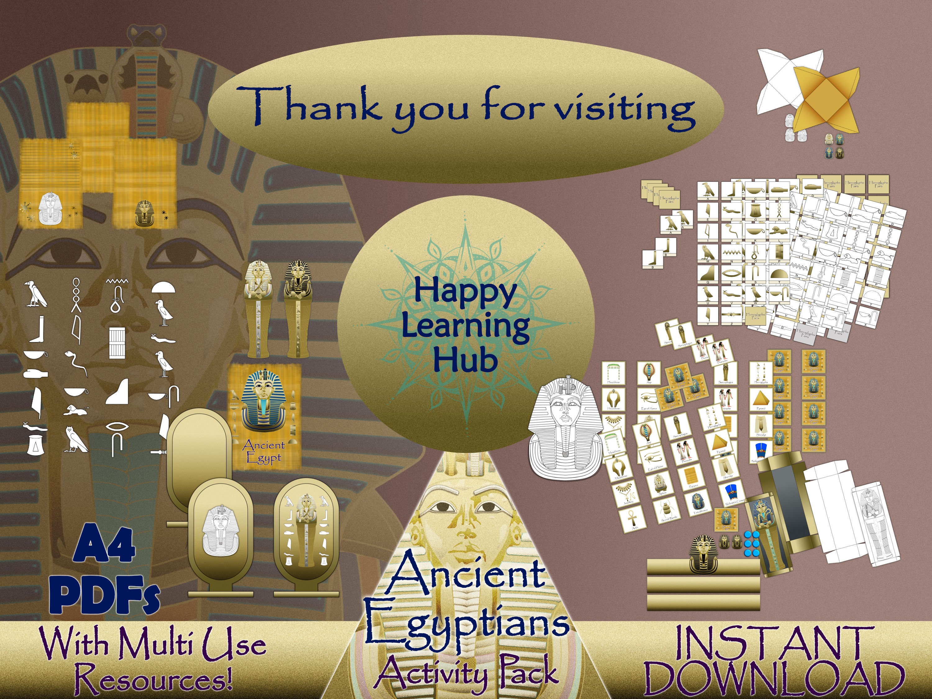 Ancient Egyptian Activity Pack, Egyptian Construction Kit, Sarcophagus ...