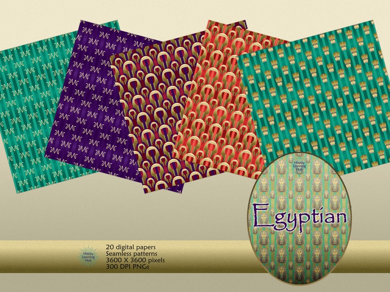 Egyptian Digital Papers, Seamless Pattern, Egypt Decorative Paper, Junk ...