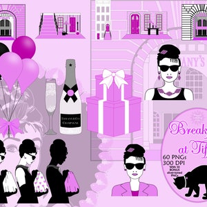 Breakfast at Tiffany's Clipart Images, Audrey Hepburn Clipart, Holly ...