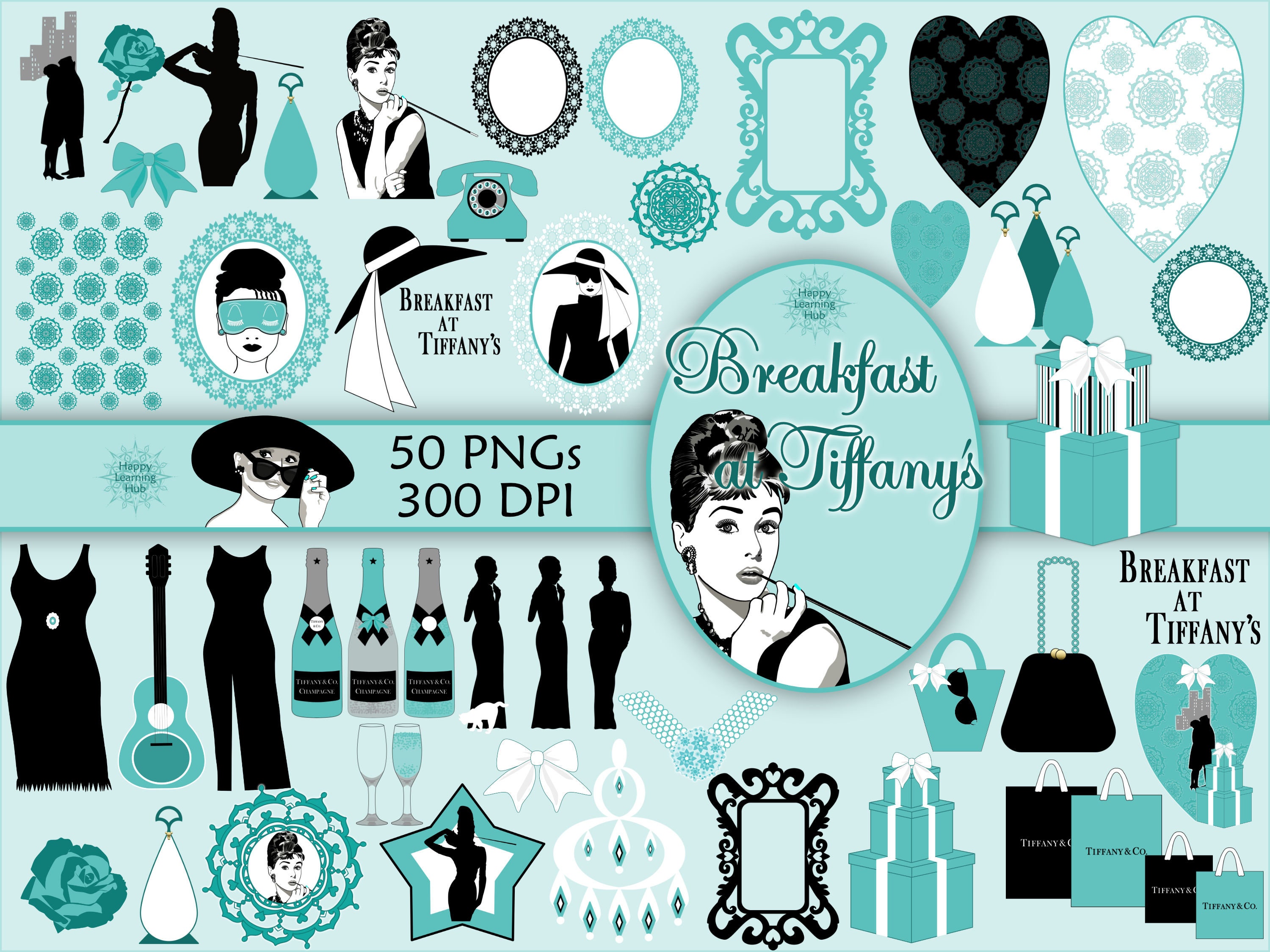 Breakfast at Tiffany's Clipart Images Audrey Hepburn - Etsy