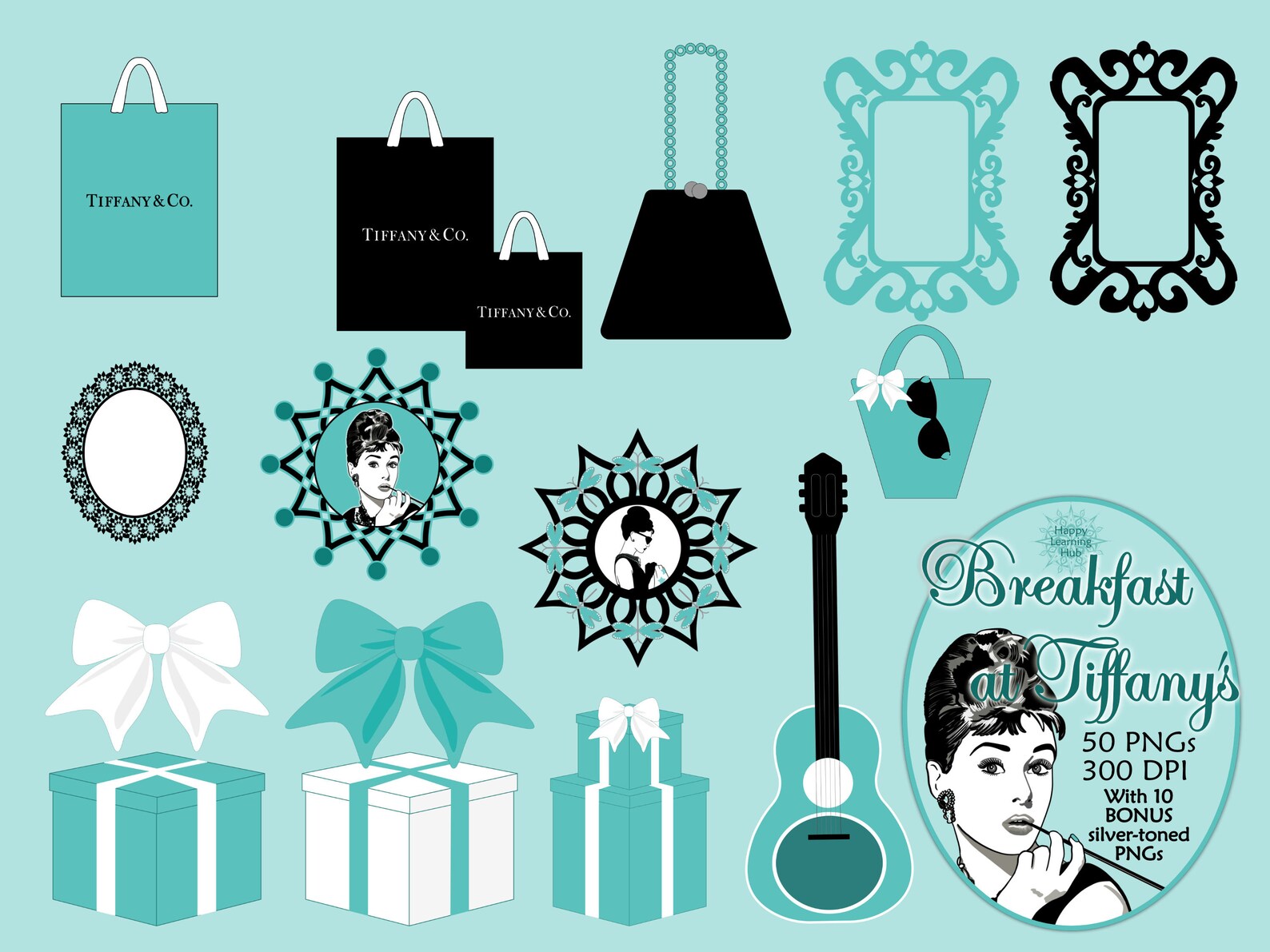 Breakfast at Tiffany's Clipart Images Audrey Hepburn - Etsy UK