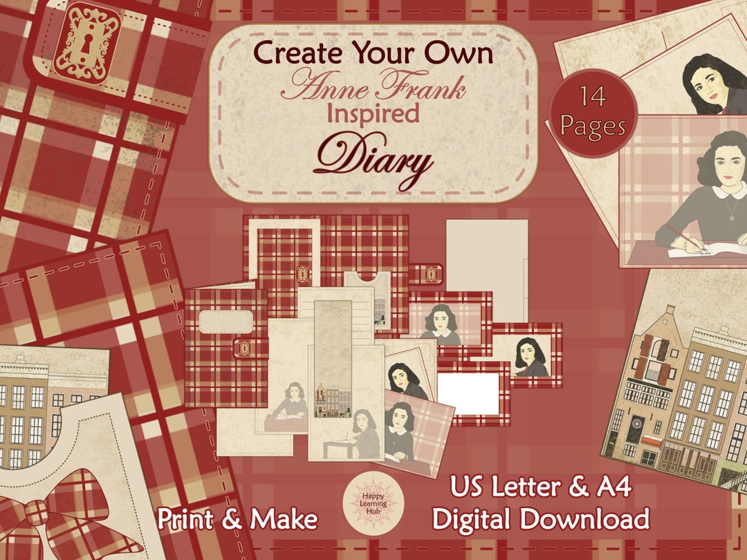 Anne Frank Inspired Diary Kit, Make Your Own Paper Diary Kit, Learning ...