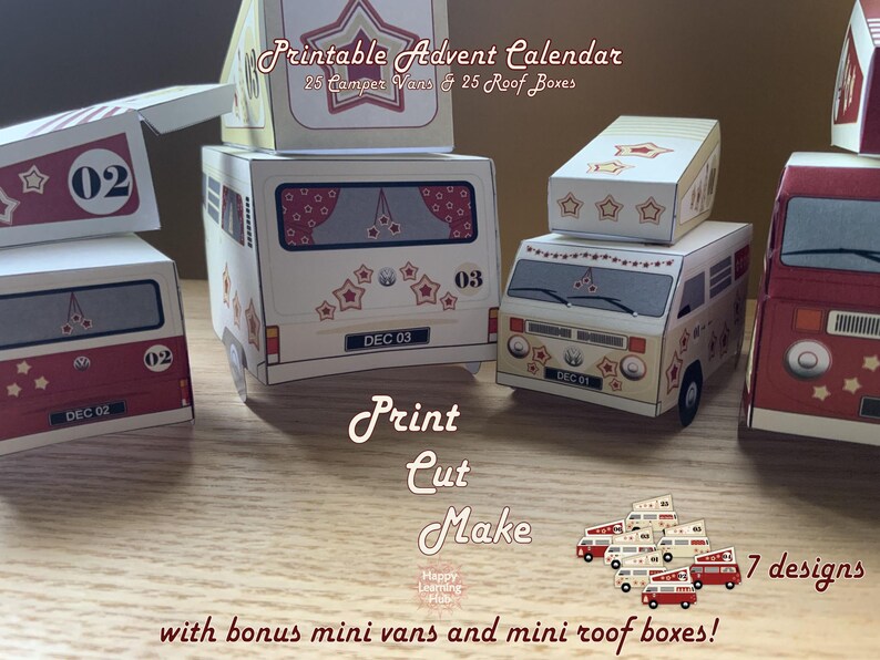 Camper Van Advent Calendar: Retro Christmas DIY (printable PDF) - Etsy