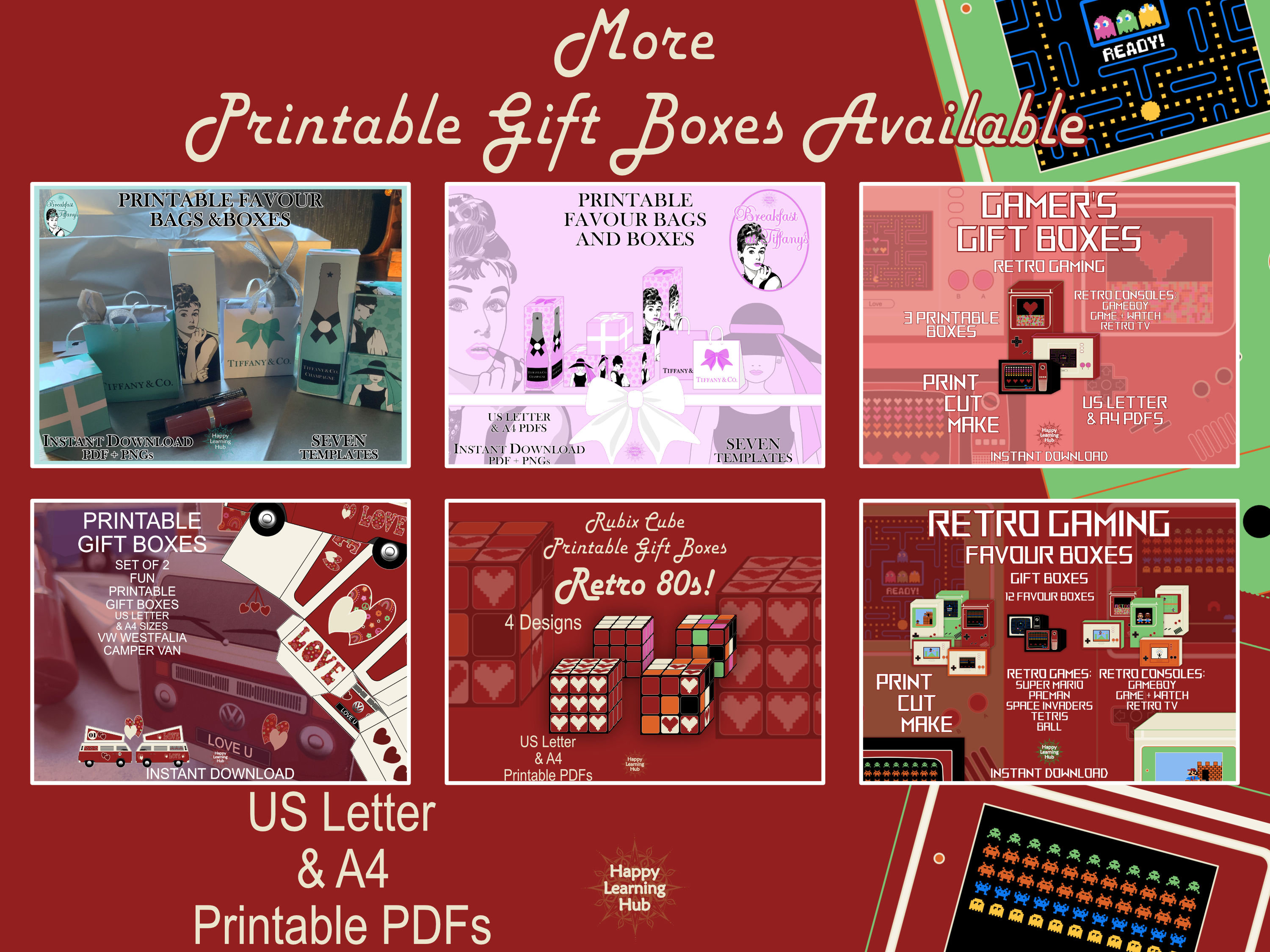 Printable Gift Boxes, Printable Favour Bags, Party Supplies, Novelty ...