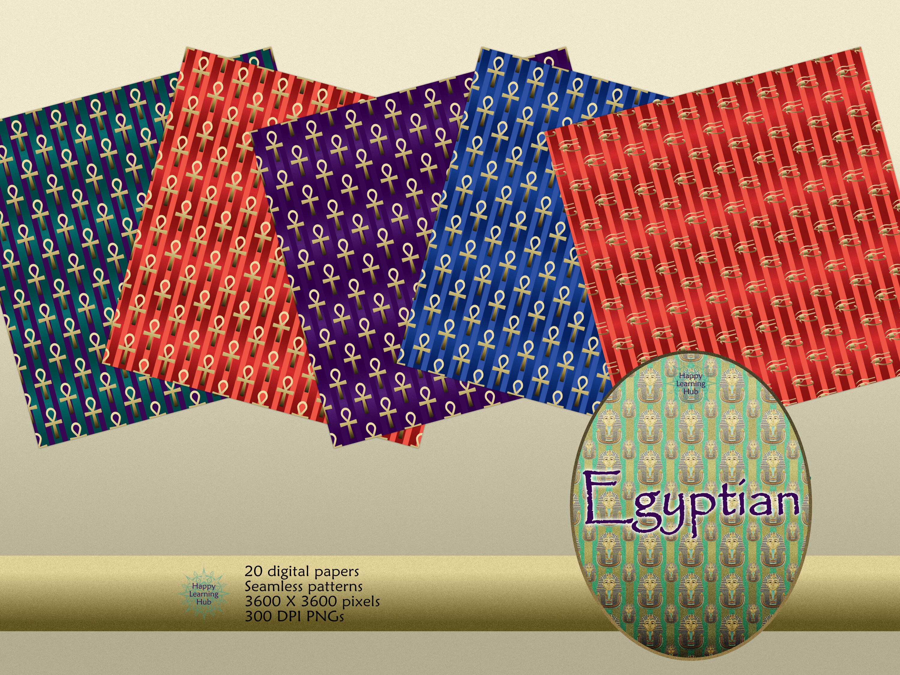 Egyptian Digital Papers, Seamless Pattern, Egypt Decorative Paper, Junk ...