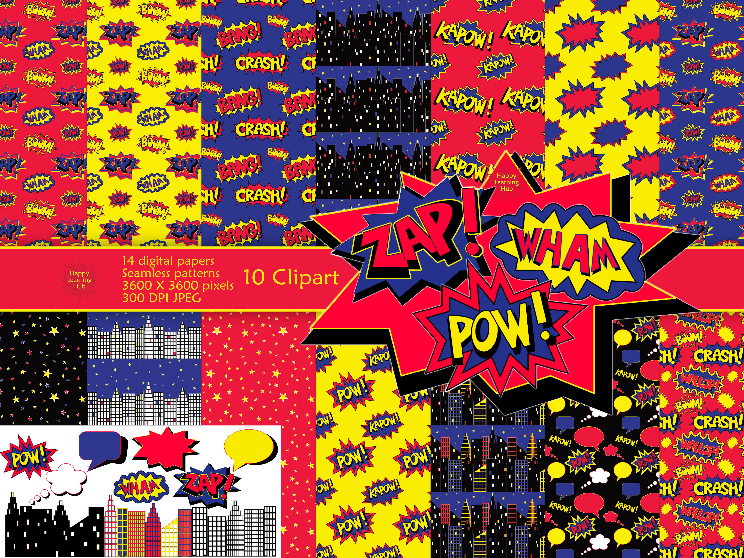 Super Hero Digital Paper, Comic Digital Wallpaper, Wonder Woman ...