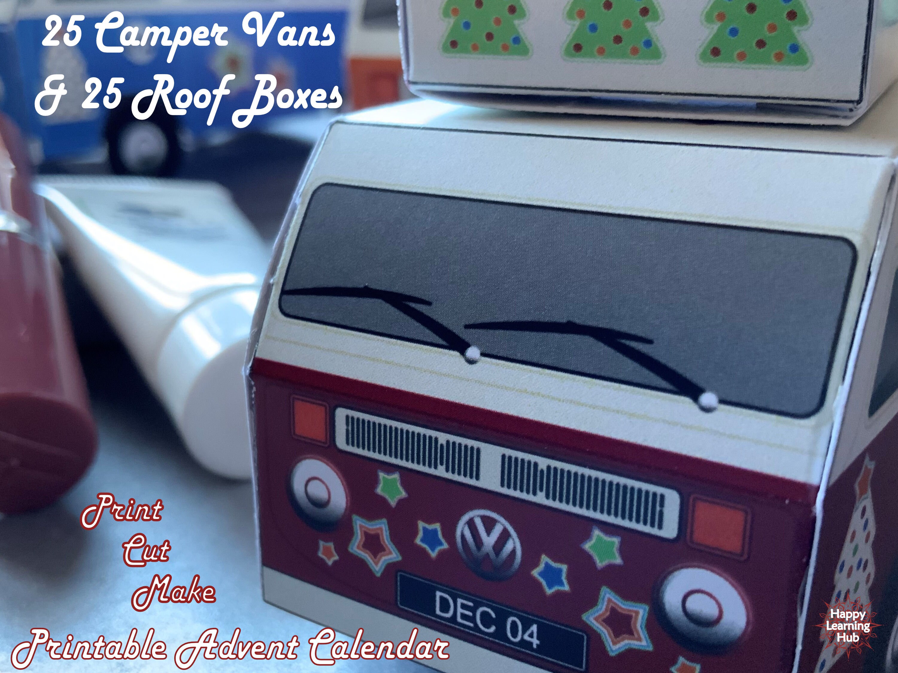 Printable Advent Calendar Boxes, Camper Van Advent Calendar, Novelty ...