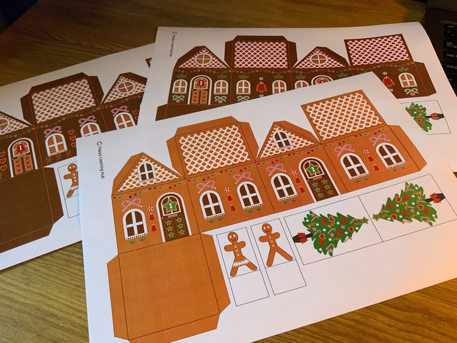 Printable Gingerbread House Advent Calendar, DIY Christmas Village, 3D ...