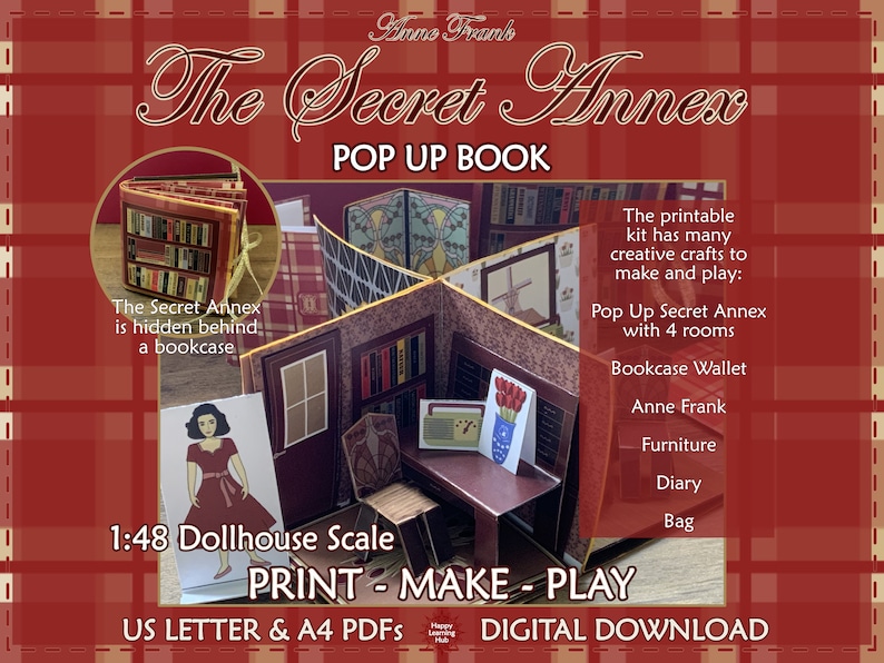 Anne Frank House, Secret Annex, Pop up Book, 1:48 Scale Miniature House ...