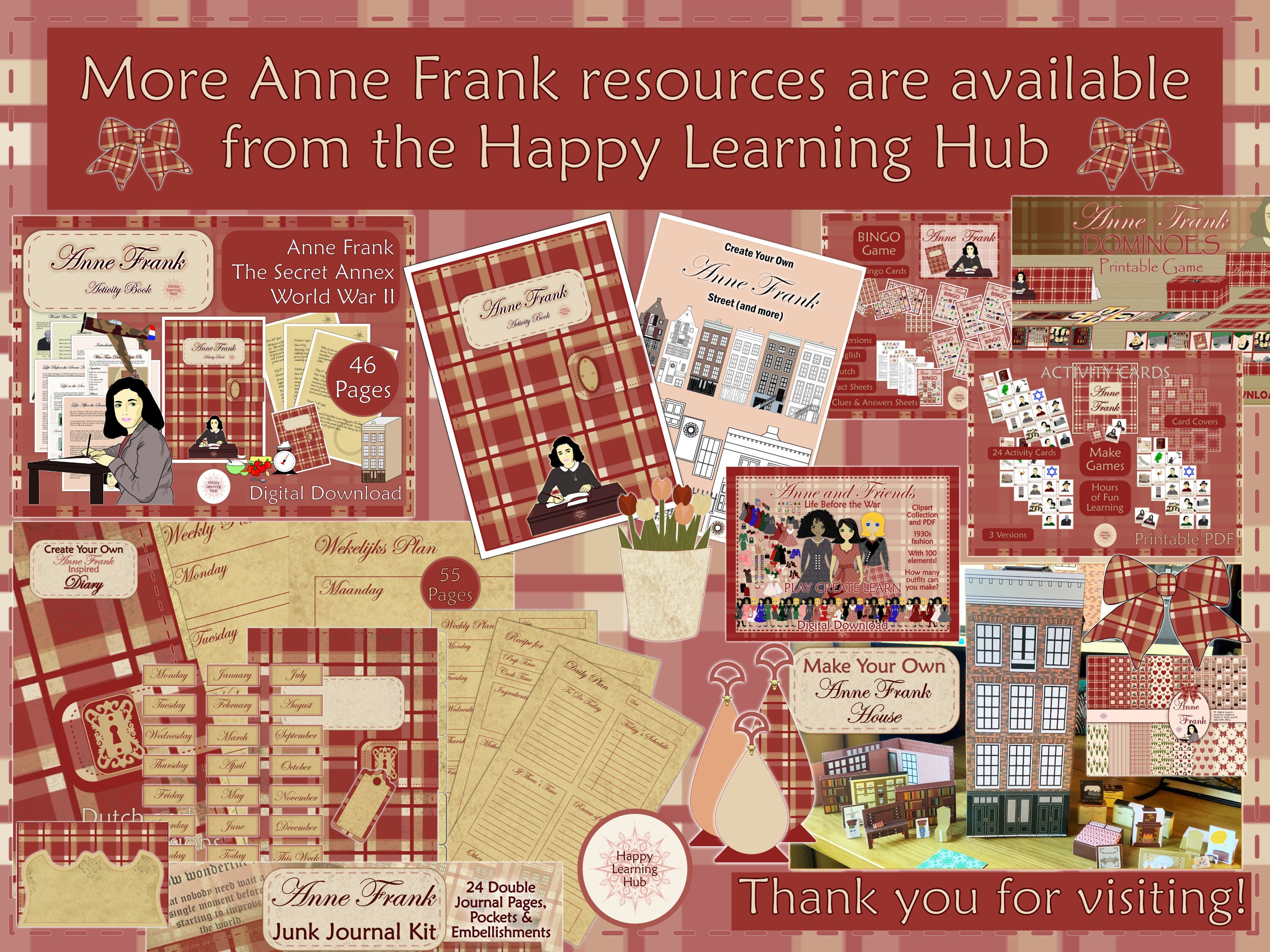 Anne Frank Activity Book, History Learning Printable, Home or School ...
