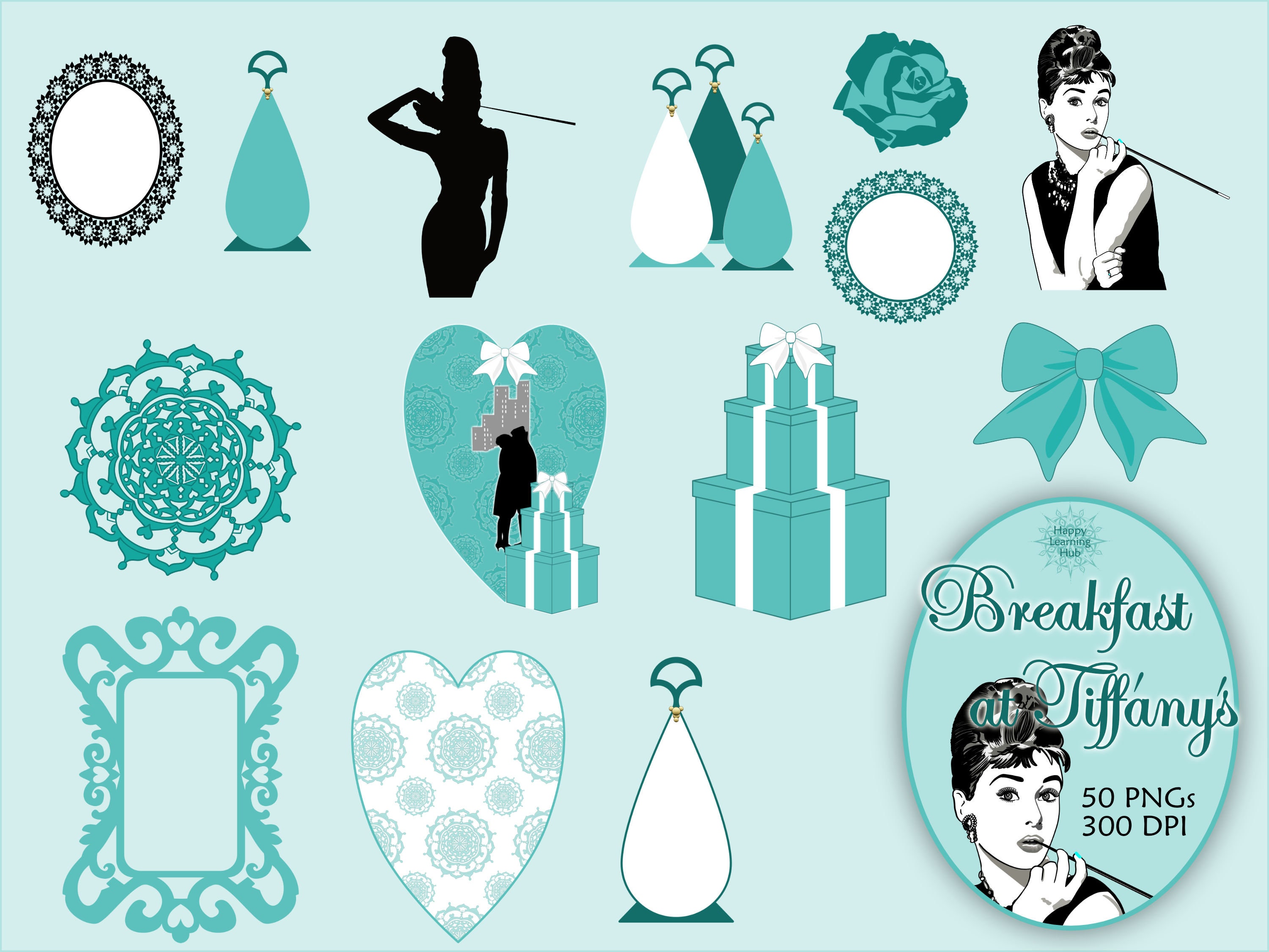 Breakfast at Tiffany's Clipart Images Audrey Hepburn - Etsy
