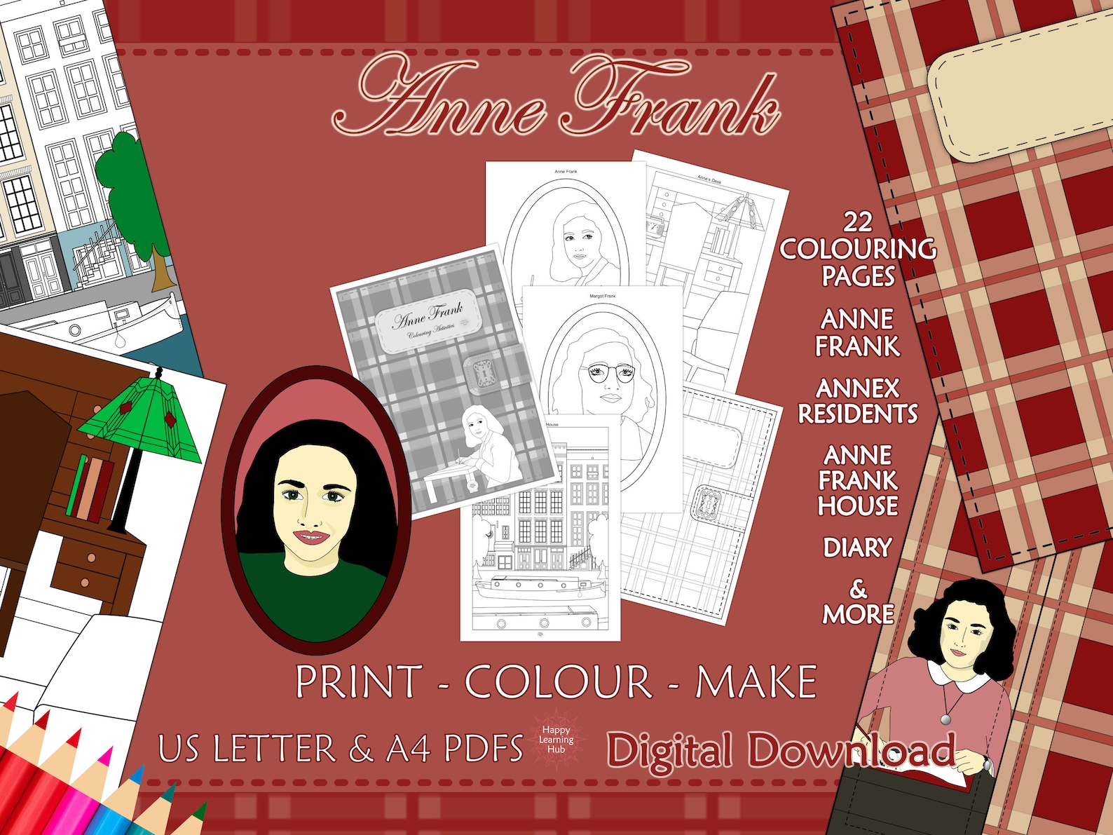 Anne Frank Colouring Pages, Anne Frank House, Kids Activities, Learning ...