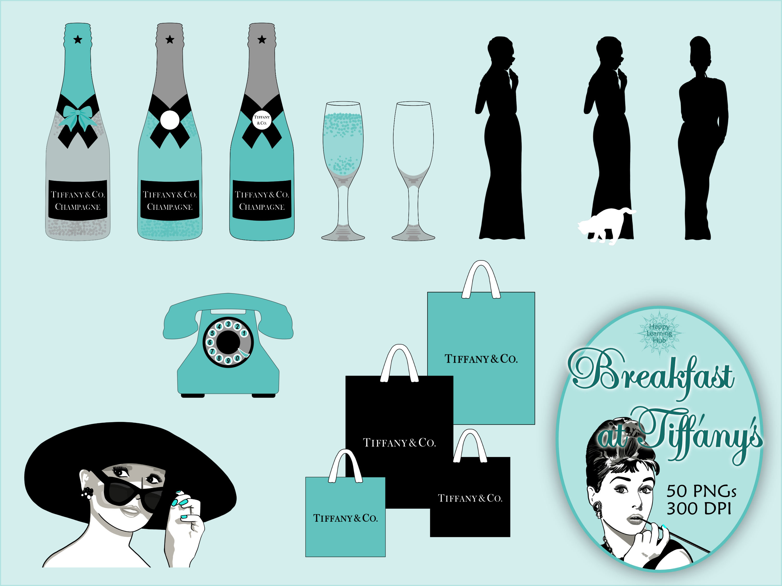 Breakfast at Tiffany's Clipart Images Audrey Hepburn - Etsy